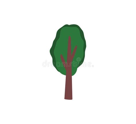 Tree Cartoon Icons Forest Sihouette Icons Stock Vector Illustration