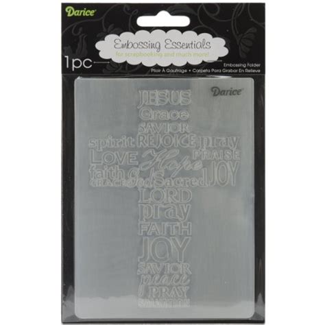 Darice 1218 49 Cross With Script Embossing Folder 4 25 By 5 75 Inch