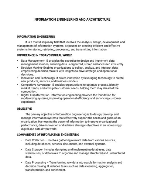 Information Engineering And Architecture Pdf