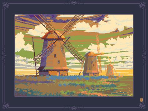 Windmill Pixelart By Pako On Dribbble