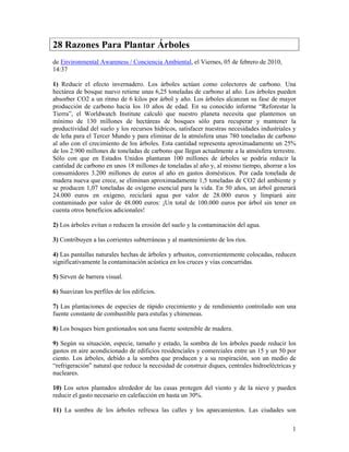 28 razones para plantar árboles PDF