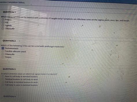 Solved Which Bacterial STD Can Be Treated With Antibiotics Chegg Com