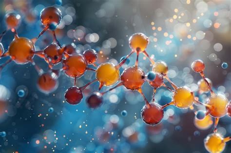 Premium Photo Vividly Colored Molecular Structures With A Bokeh