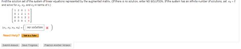 Solved Find The Solution Set Of The System Of Linear