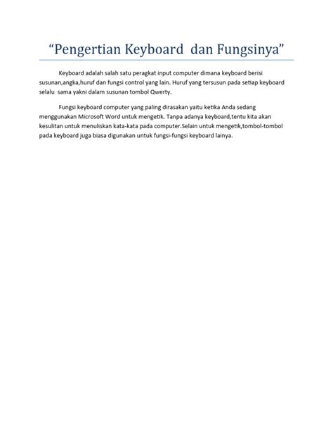 Pengertian Keyboard Dan Fungsinya Pdf