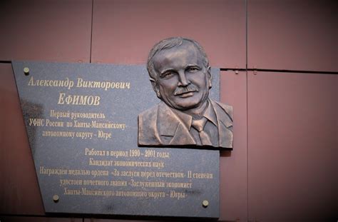 Мемориальная доска в честь Александра Ефимова