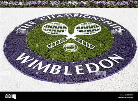 A Floral Wimbledon Logo Display At The Wimbledon Tennis Championships