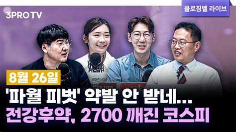 오늘의 주식시장 뒷이야기 파월 피벗 약발 안 받네전강후약 2700깨진 코스피 F 김장열 하창완 명민준 박하윤