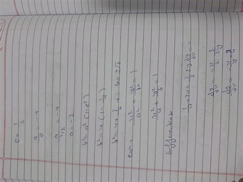 The Eccentricity Of An Ellipse Whose Center Is The Originnis 1 2