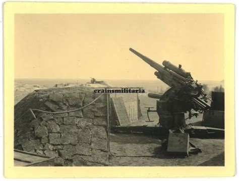 ORIG FOTO SCHWERE 8 8 cm Flak Geschütz Stellung am Küste WARNA Varna