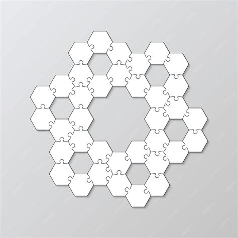 Premium Vector Thinking Mosaic Game With Jigsaw Grid Shapes Hexagonal
