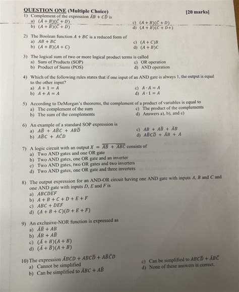 solved question one multiple choice 1 complement of the
