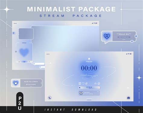 Minimal Twitch Pack Animated Minimal Stream Pack Streaming Scenes