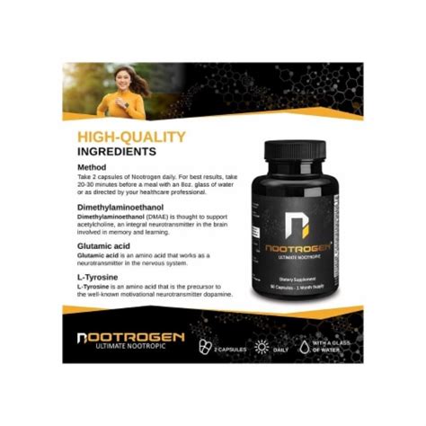 Broad Spectrum Nootropic Supplement Brain Focus Calm 60 Capsules