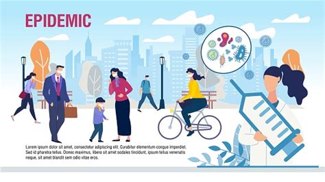 Melindungi Orang Dari Halaman Arahan Datar Epidemi Ilustrasi Stok