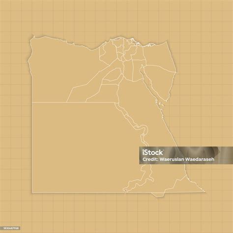 Egypt Map Vector Template With White Outline Graphic Sketch And Old