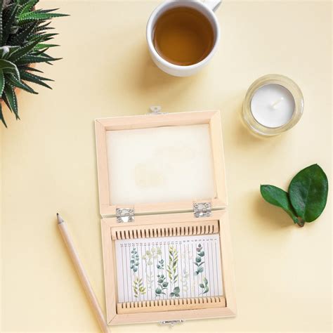 Healeep Wooden Microscope Slide Storage Case Beige 1set 5 03x4 17x1 38in