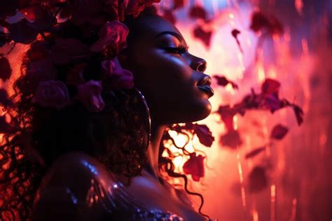 Premium Ai Image A Beautiful Woman With Flowers In Her Hair