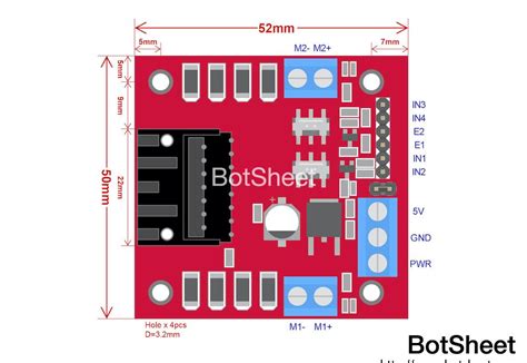 l298n 馬達驅動板 botsheet