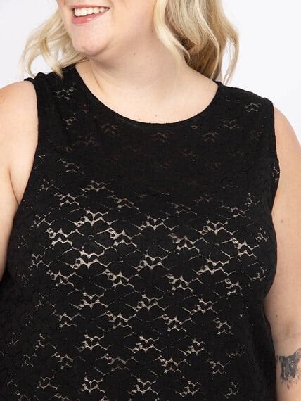 Womens Lace Overlay Tank Warehouse One