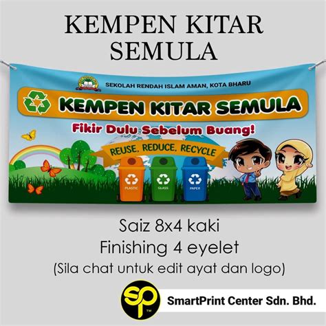 Banner Kitar Semula 3r Reuse Reduce Recycle Shopee Malaysia