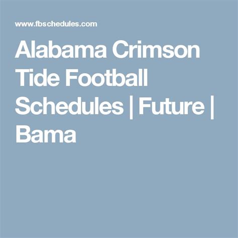 Alabama Crimson Tide Football Schedules