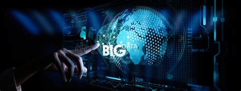 Ai Powered For Big Data World And Globe Icon Ui With Hand Selecting And Pressing Big Data Symbol