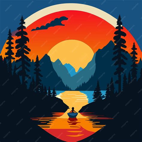 Premium Vector Upstream Adventure Vector Illustration