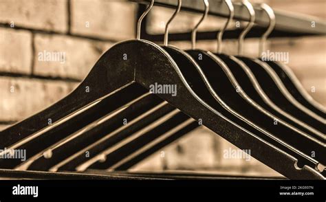 Fashionable Different Types Of Hanger Wooden Coat Hanger Clothes Many Wooden Black Hangers On