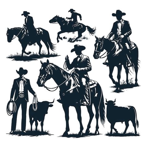 Vector De Vaquero Y Vaquero Vector Premium