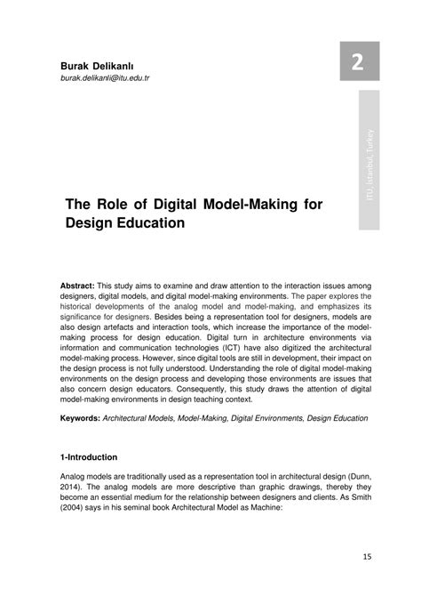 PDF The Role Of Digital Model Making For Design Education