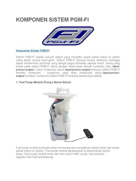 Komponen Pgm Fi General Tips