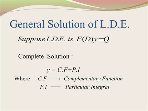 Linear Differential Equation With Constant Coefficient Ppt