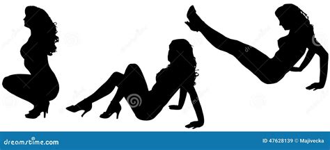 Vector Silhouettes Of Women Stock Illustration Illustration Of