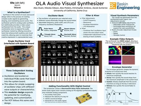 OLA Audio Visual Synthesizer Corporate Sponsored Senior Projects Program