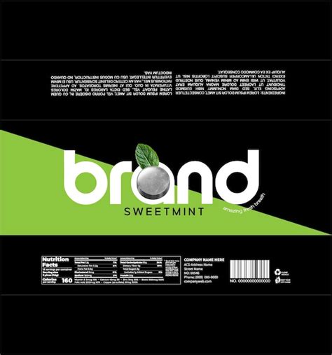 Premium Psd Cool And Refreshing Sweet Mint Flavor Candygum Packaging