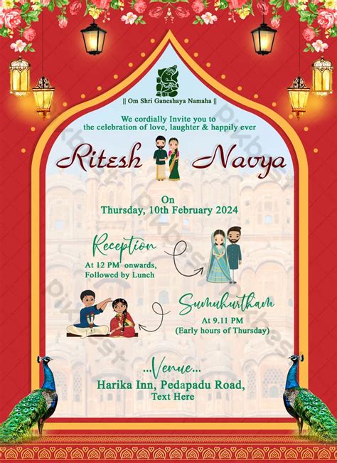 Indian Wedding Invitation Card Template Wedding Invit