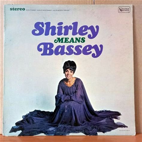 Shirley Bassey Shirley Means Bassey 1967 Lp 2el Plak