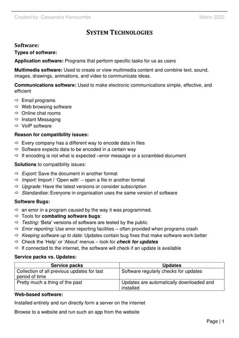 Summary System Technologies Computer Applications Technology Stuvia Sa