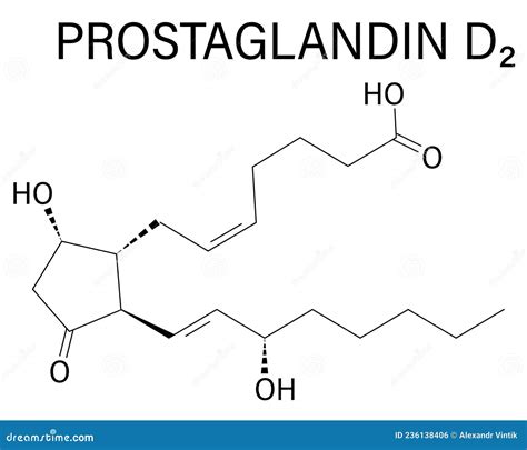 Prostaglandin D2 Pgd2 Molecule Skeletal Formula Chemical Structure