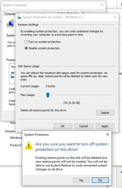 Disable System Restore And Free Up Storage In Windows 10