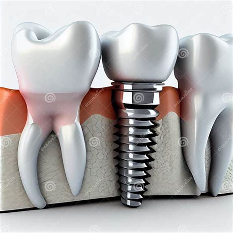 Implantaat In Menselijke Dentura Stock Illustratie Illustration Of