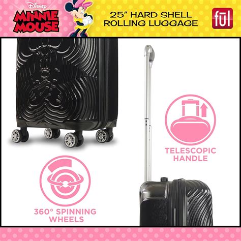 Buy Ful Disney Minnie Mouse 25 Inch Rolling Luggage Molded Hardshell Suitcase With Wheels