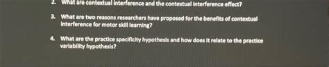Solved 2 What Are Contextual Interference And The