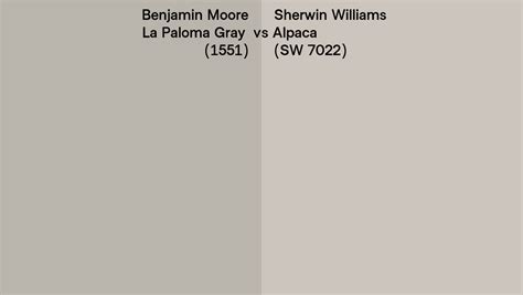 Benjamin Moore La Paloma Gray 1551 Vs Sherwin Williams Alpaca Sw