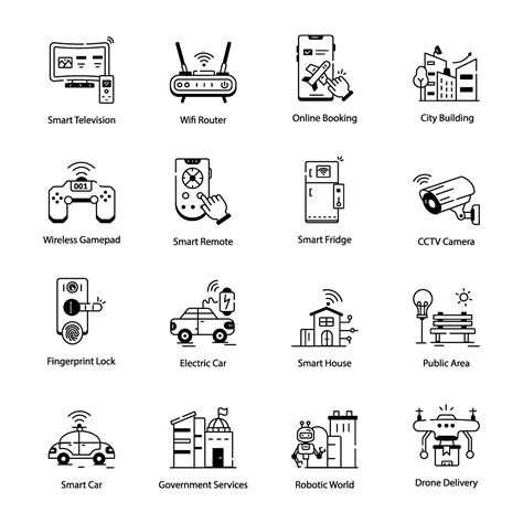 Collection Of IoT City Linear Icons 40979846 Vector Art At Vecteezy