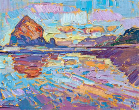Haystack Reflection Contemporary Impressionism Paintings By Erin Hanson
