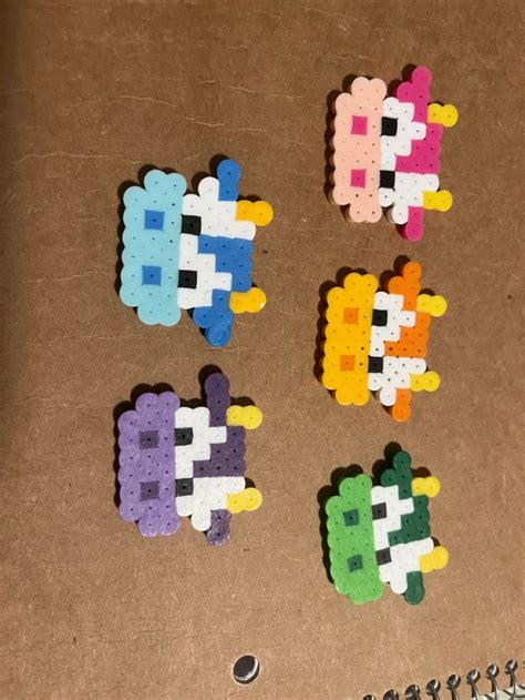 Pixel Art Perler Bead Rainbow Tiny Cows Perler Beads Perler
