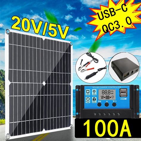 Kit De Panneaux Solaires 200W Chargeur De Batteri Grandado