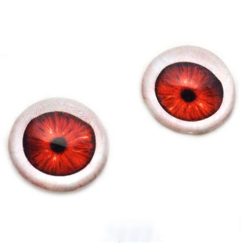 High Dome Sinister Red Vampire Demon Zombie Glass Eyes Handmade Glass